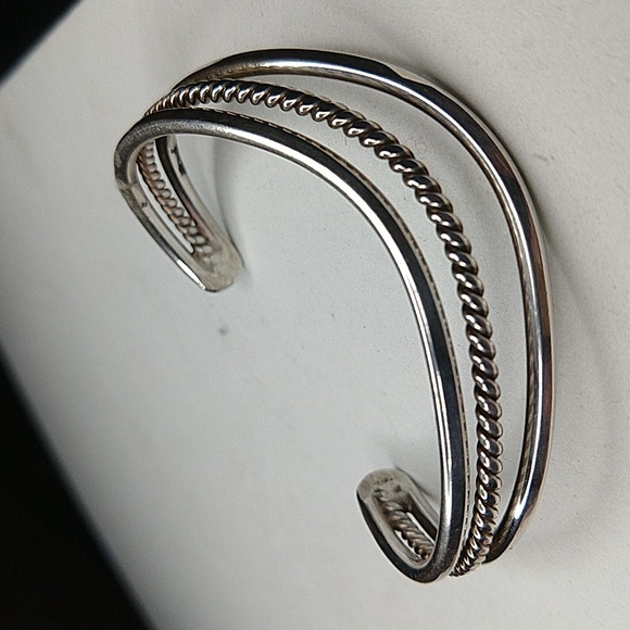Jewelry | Vintage Sterling Silver 925 Chevron Arch Shaped Textured Cuff ...